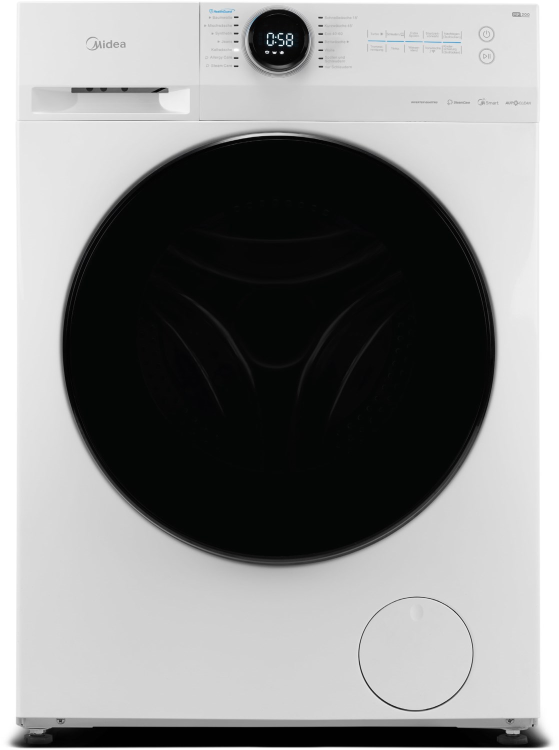 Midea MF200W80WB-14AS Stand-Waschmaschine-Frontlader weiß, 8 kg, 1400 U ...