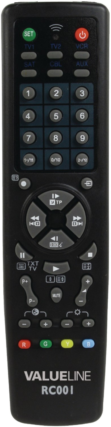 Valueline VLR-RC001 10-in-1 Universalfernbedienung schwarz/grau | EURONICS