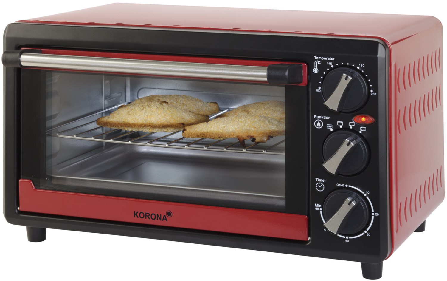 Korona Toastofen 57003 Mini-Backofen schwarz/rot | EURONICS