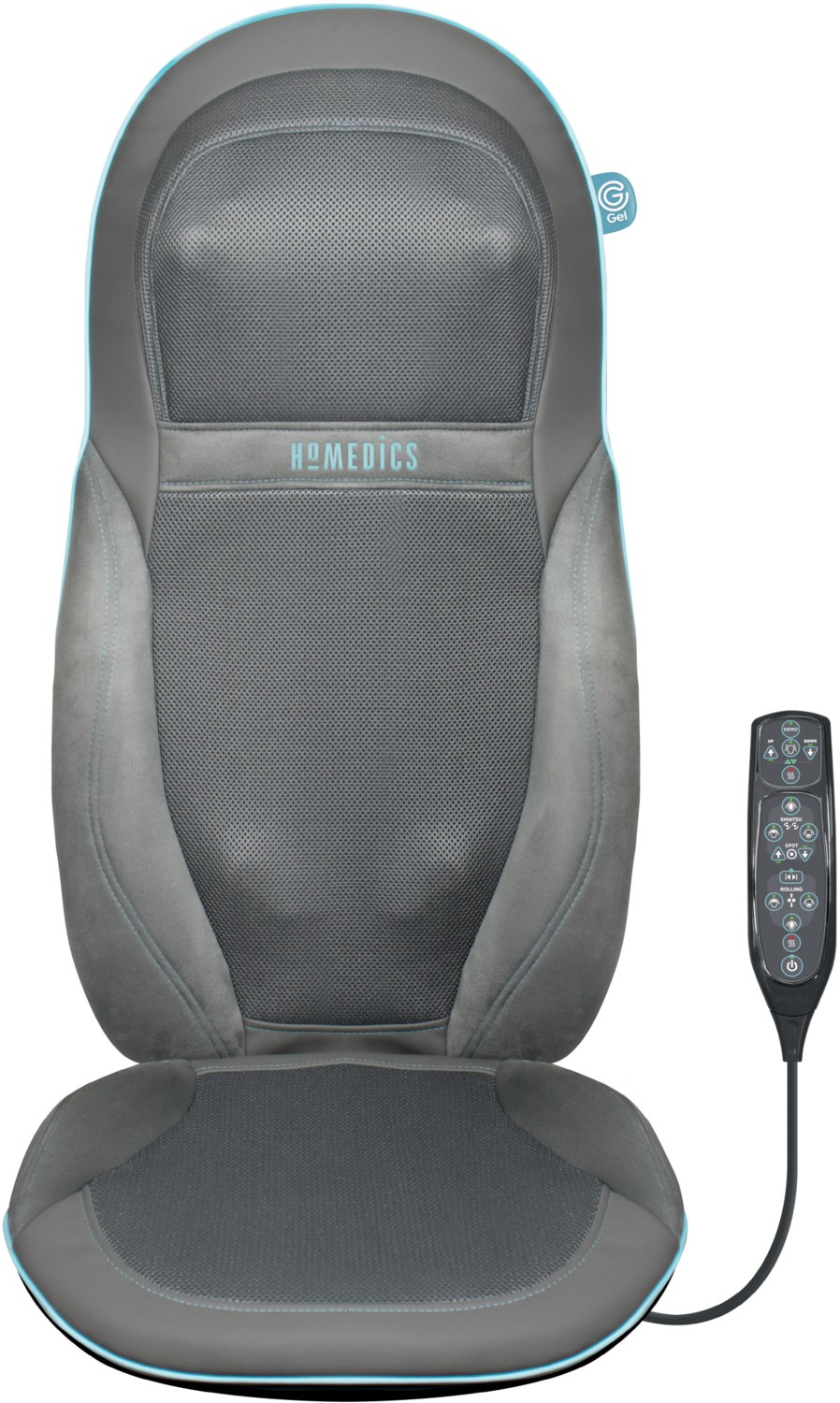 Homedics Sgm 1600h Eu Gel Shiatsu Massage Sitzauflage Grau Blau Euronics