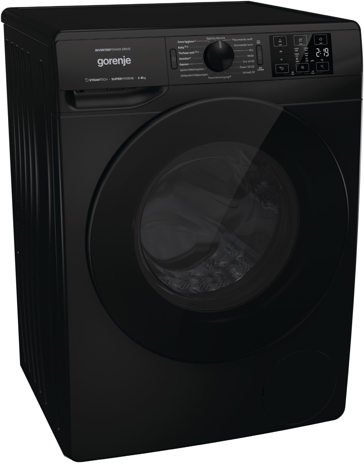 Gorenje WNFHEI84ADPSB Stand-Waschmaschine-Frontlader jet black, 8 kg ...