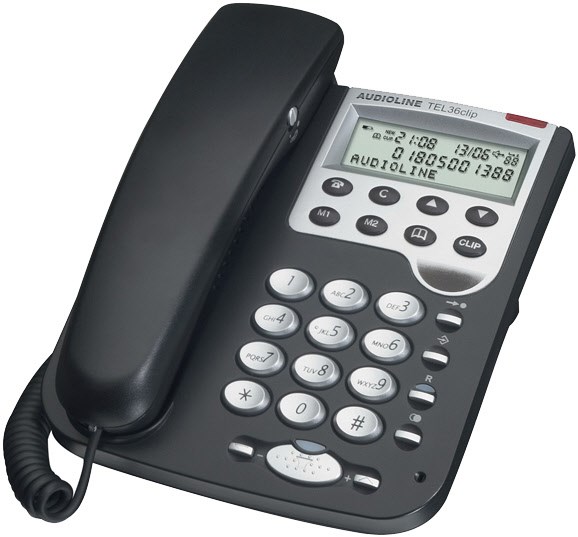 Audioline TEL 36 Clip Schnurgebundenes Telefon silber/ schwarz | EURONICS