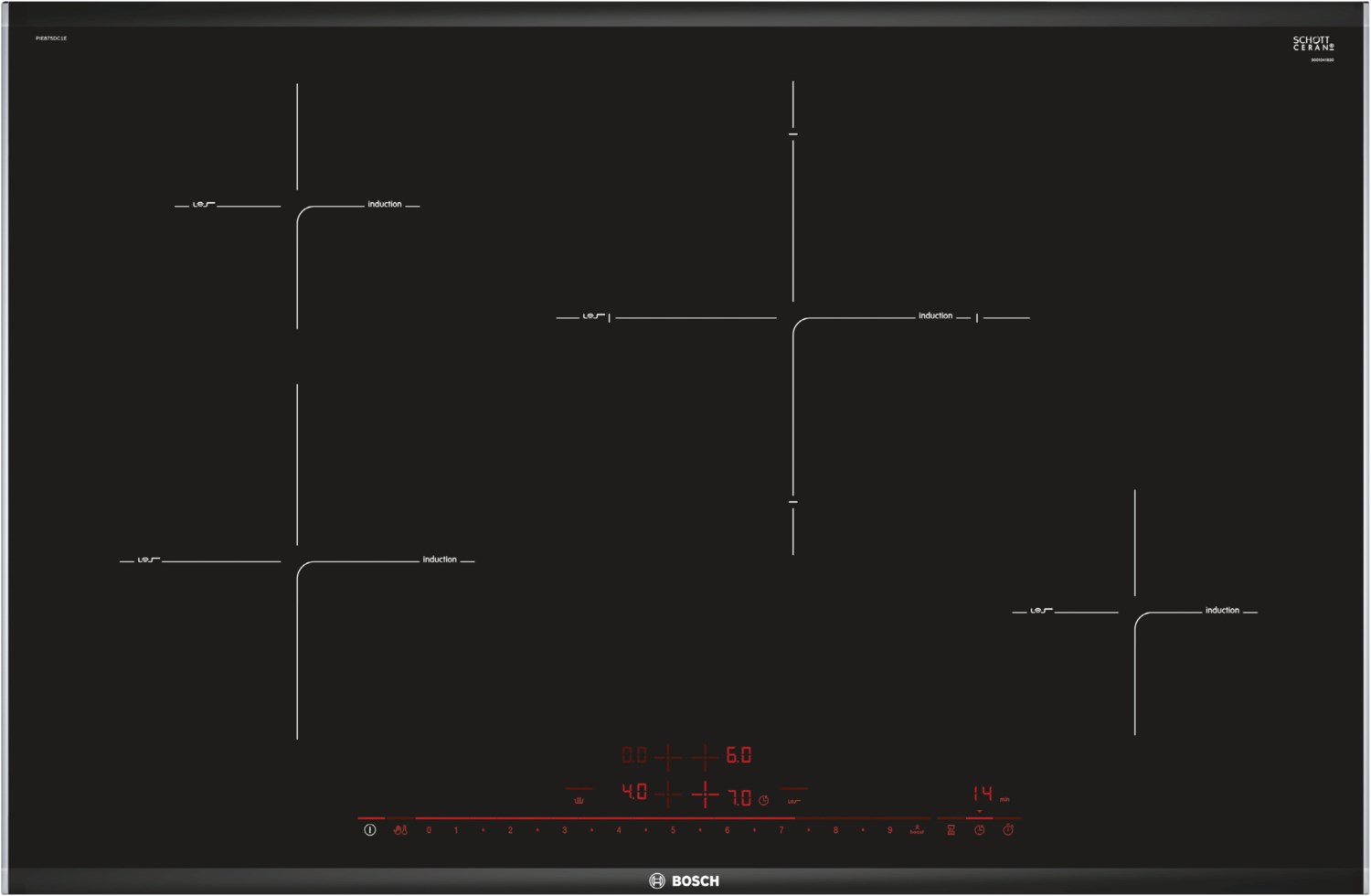 Bosch PIE875DC1E Autark-Induktionskochfeld edelstahl/facette | EURONICS
