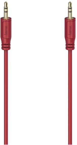 Hama Audio-Kabel Flexi-Slim (0,75m) 3,5-mm-Klinken-Stecker rot | EURONICS