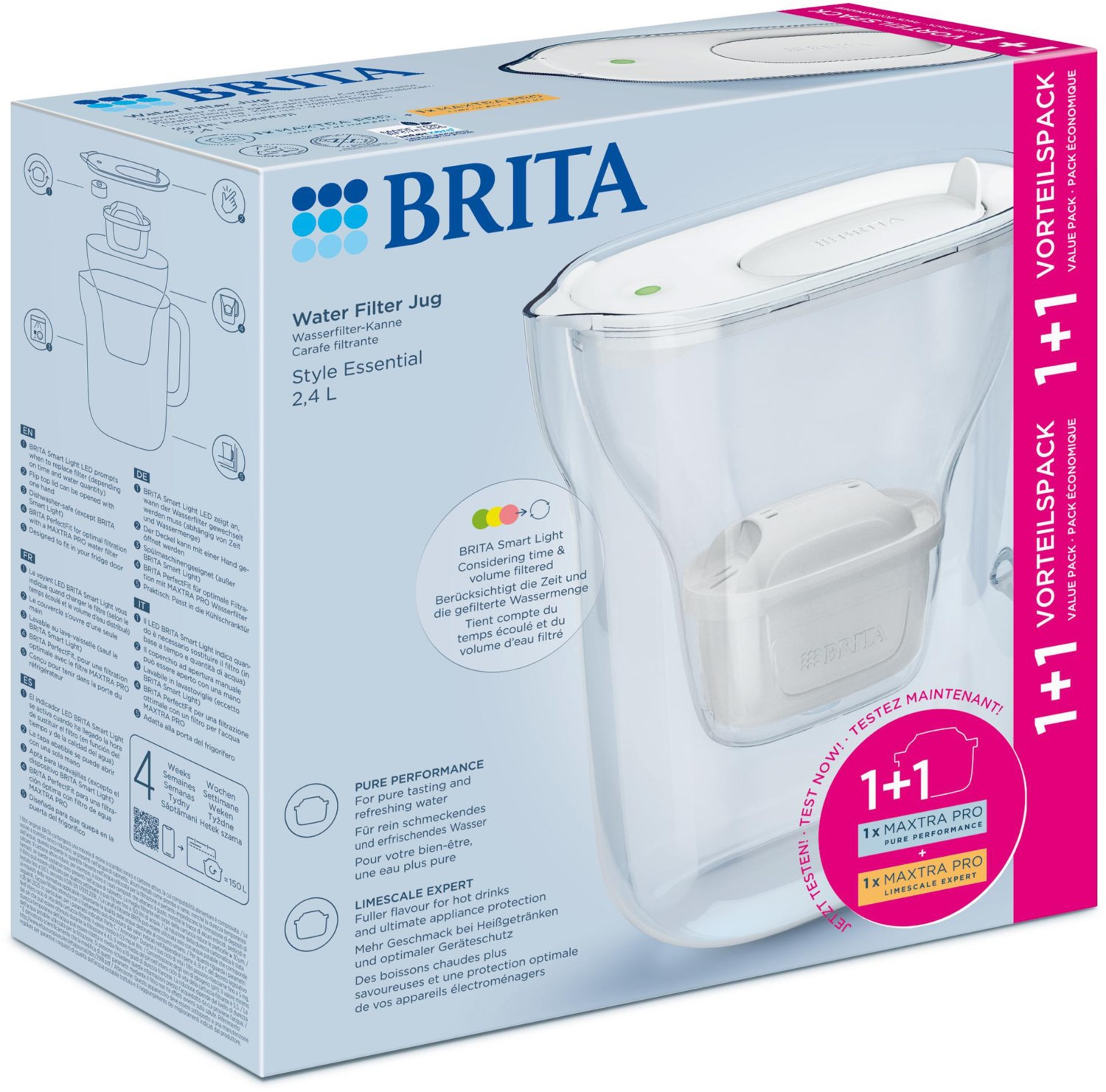 BRITA Style Essential inkl. 1x MXPRO PP & 1x MXPRO EK Wasserfilter weiß ...