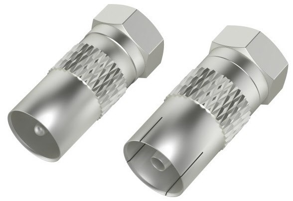 Hama SAT-Adapter-Set (2Stk.) F-Stecker>Koax-Stecker/Kupplung | EURONICS