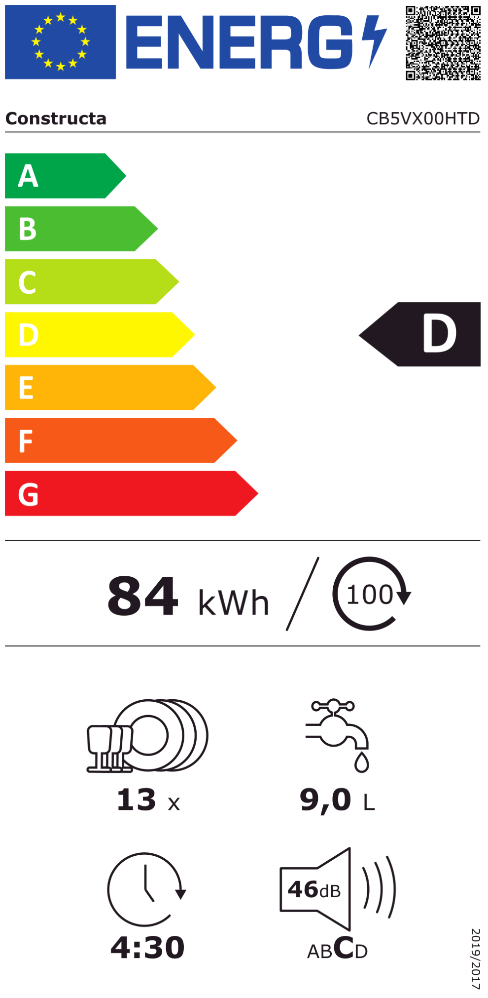 Constructa CB5VX00HTD Vollintegrierbarer 60 cm Geschirrspüler | EURONICS