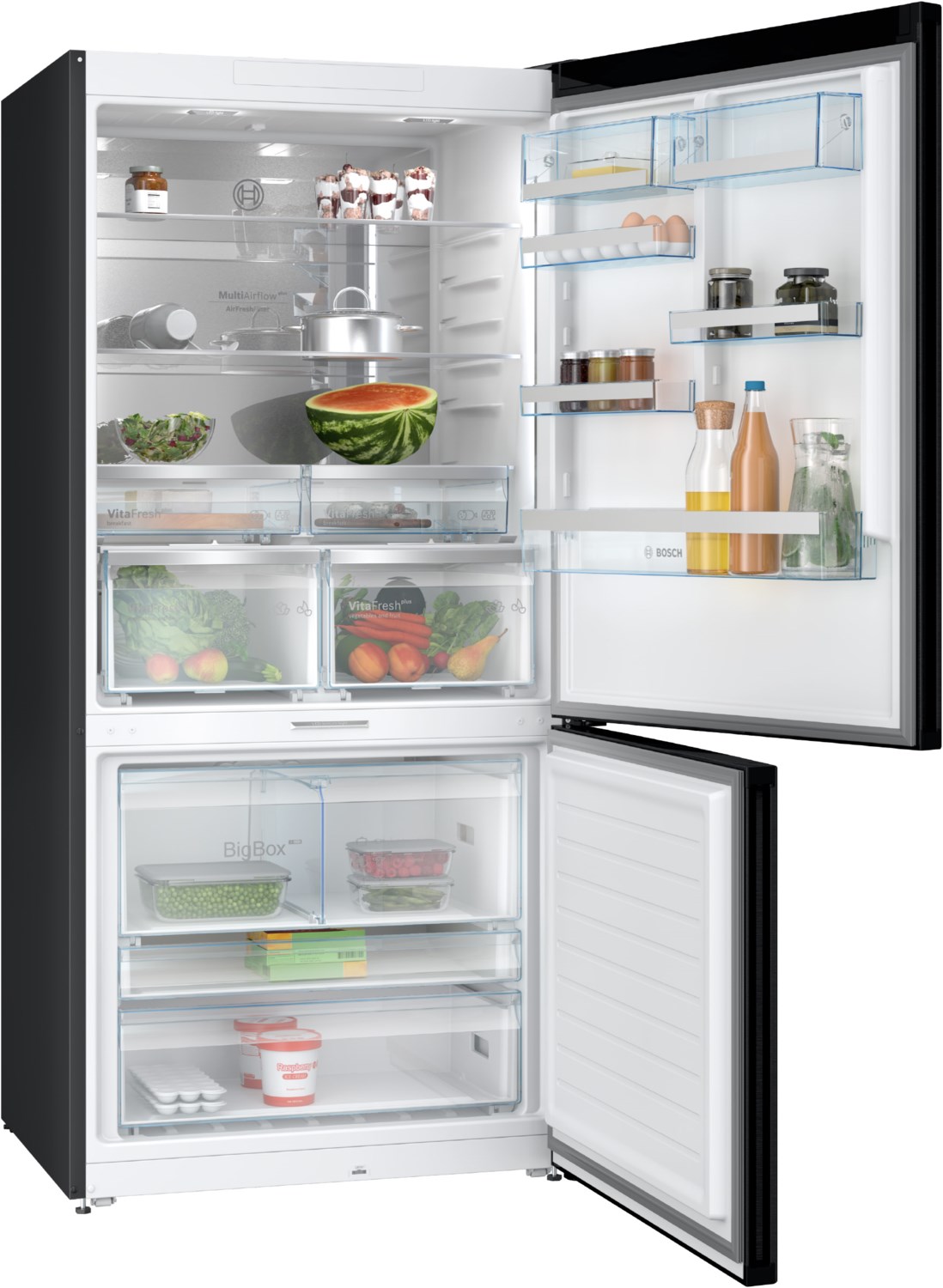 Bosch KGP86AXB0N Kühl-/Gefrierkombination schwarz edelstahl/cleansteel ...