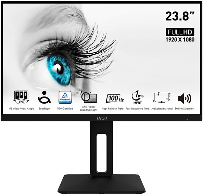 MSI PRO MP242APDE 61 cm (24") TFT-Monitor mit LED-Technik schwarz ...