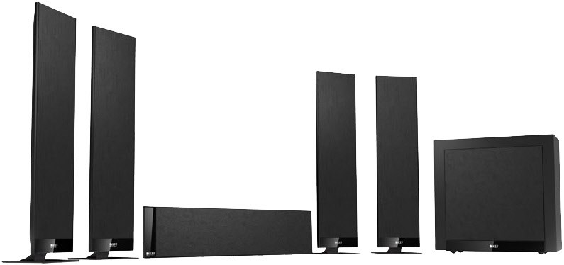 KEF T 305 System 5.1 A/V-Lautsprechersystem mit Aktiv-Subwoofer schwarz ...