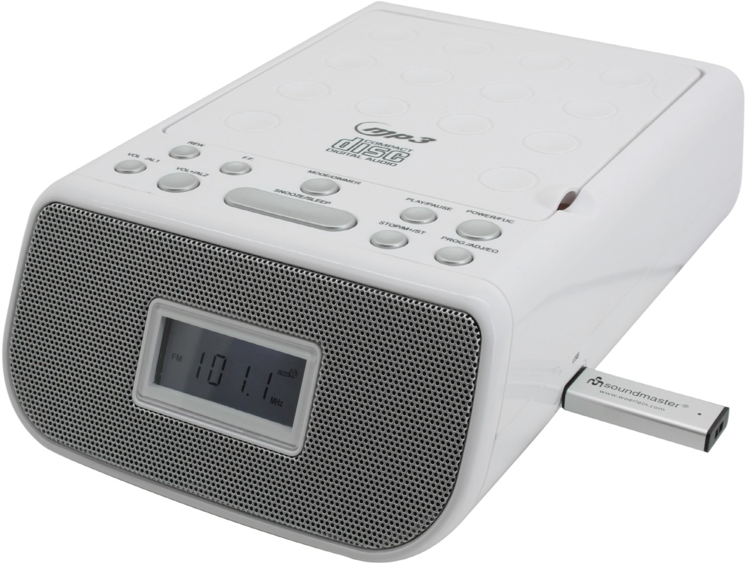 soundmaster URD 860 WE Uhrenradio mit CD weiß | EURONICS