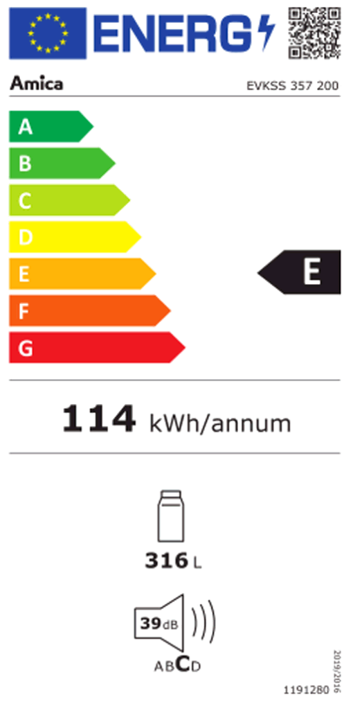 Amica EVKSS 357 200 Einbau-Kühlschrank weiß | EURONICS