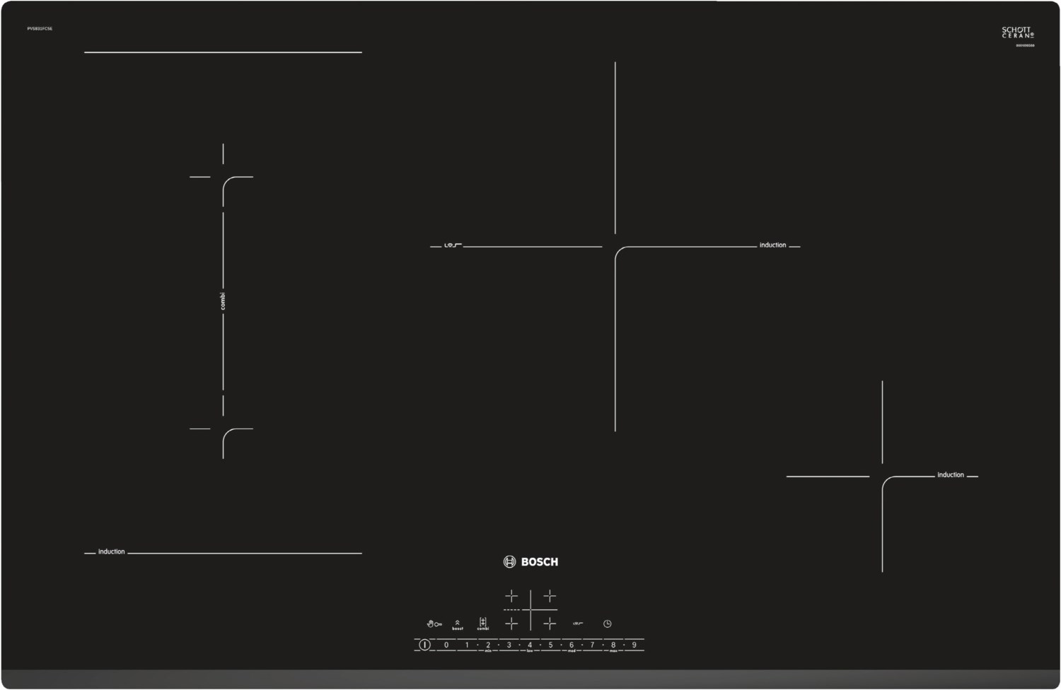 Bosch PVS831FC5E Autark-Induktionskochfeld rahmenlos/facette | EURONICS