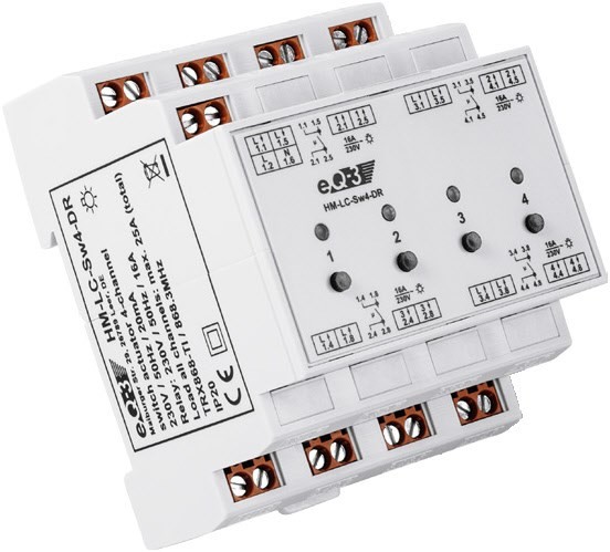 HomeMatic HM-LC-Sw4-DR-2 Funk-Schaltaktor 4-fach | EURONICS