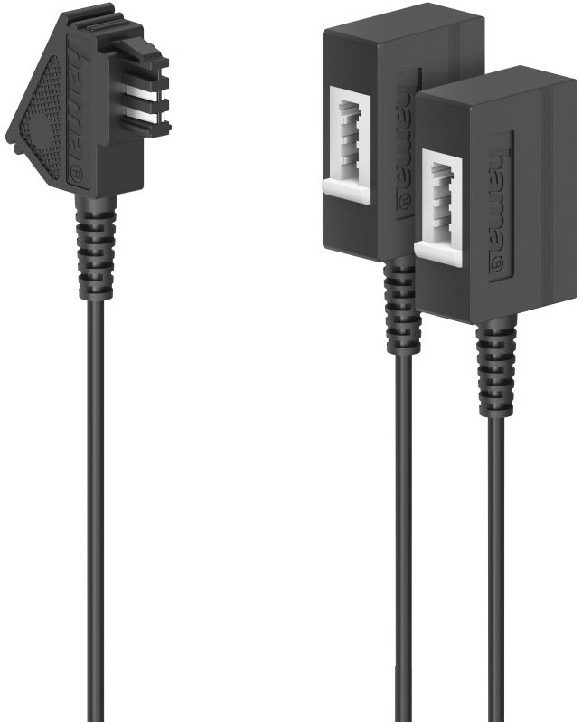 Hama TAE-Verteiler TAE-F-Stecker>2 TAE-F-Kupplungen schwarz | EURONICS