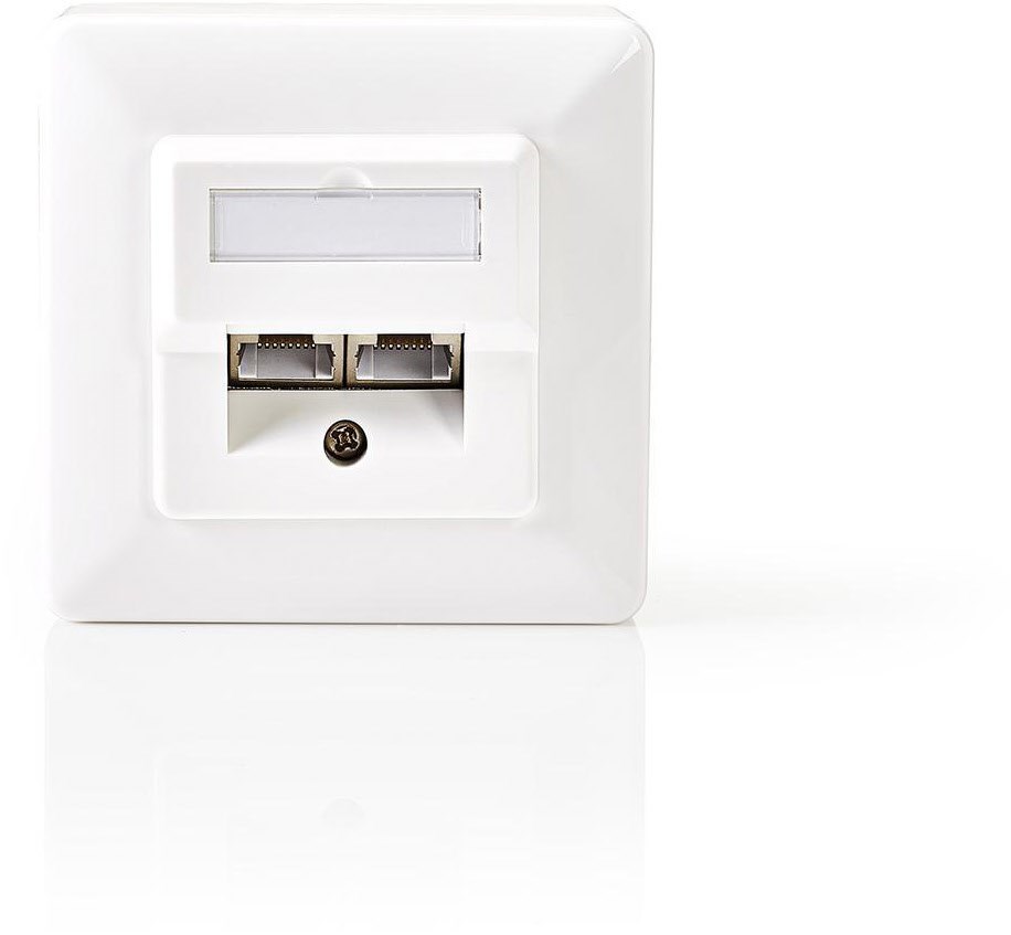 Nedis CCGP89150IV Netzwerkdose 2x RJ45 Buchse (Auf- und Unterputz ...