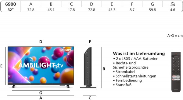 Philips 32PFS6900/12 80 cm (32") LED Ambilight TV schwarz | EURONICS