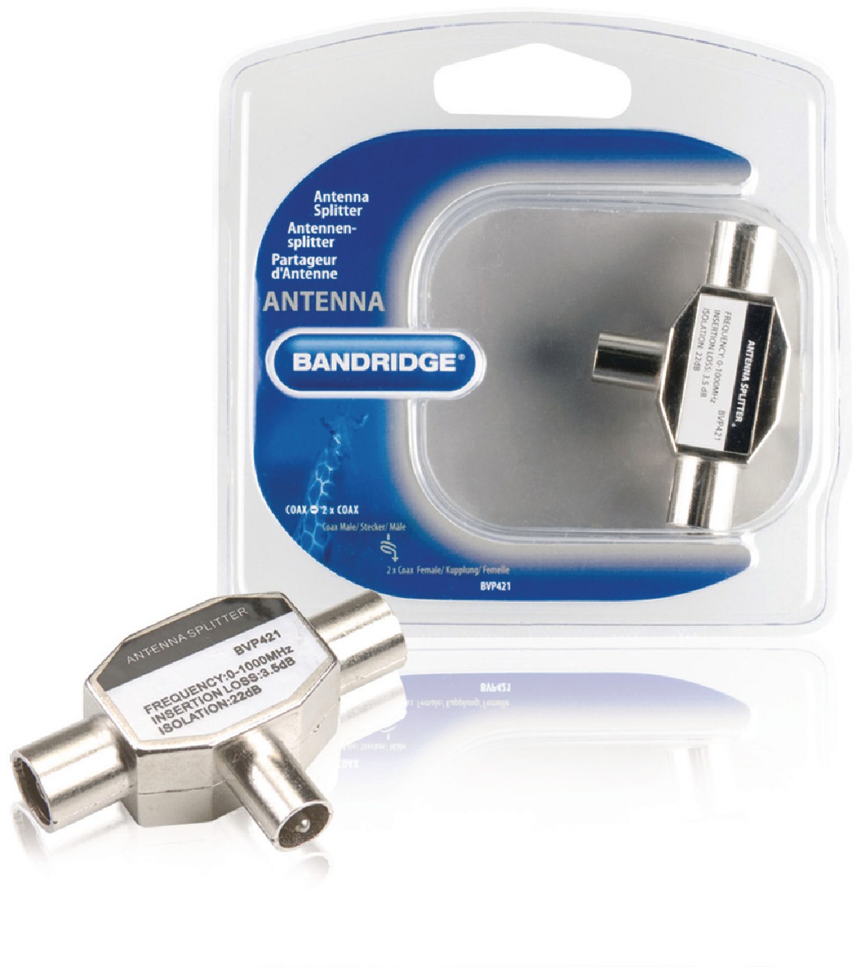 Bandridge BVP421 Koax-Adapter silber | EURONICS