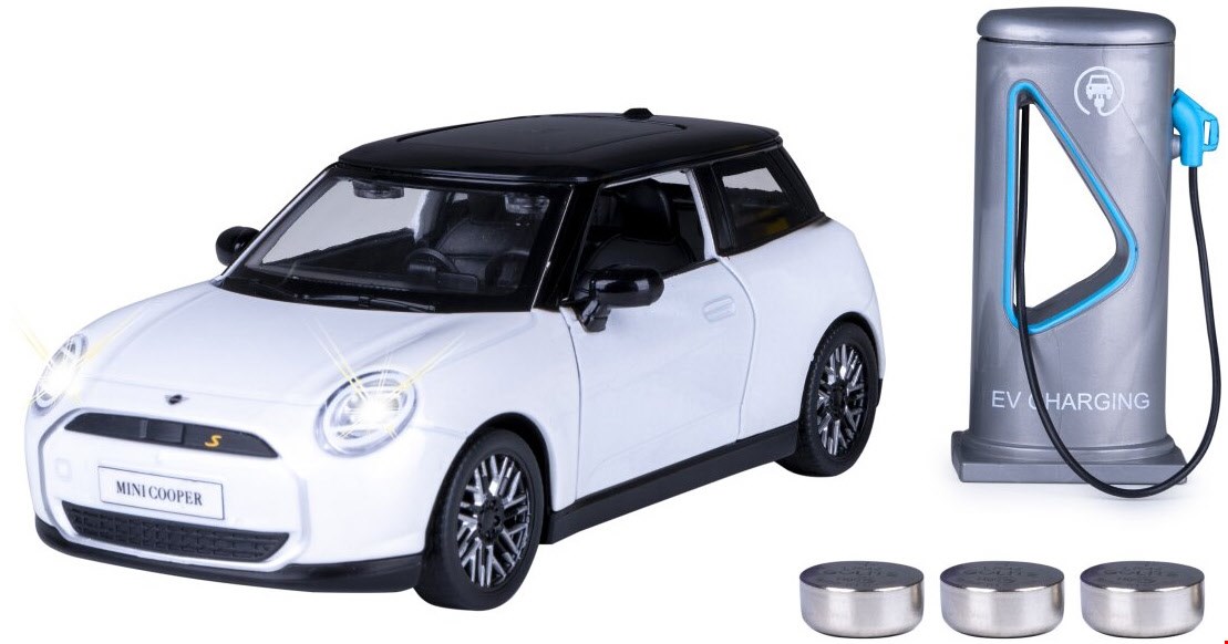 Jamara BMW Mini Cooper Diecast 1:28 Modellauto inkl. Knopfzellen weiß ...