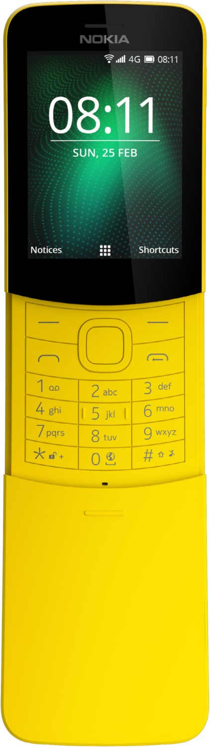 Nokia 8110 4G Dual-SIM Slider Handy gelb | EURONICS